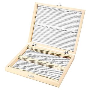 Wooden Box with Lock Storage Glass Slide Storage for Lab Glass Prepared Microscope Slides Storing Tool 22.8x18.8x3.5cm / 9x7.4x1.4in for Educational Use
