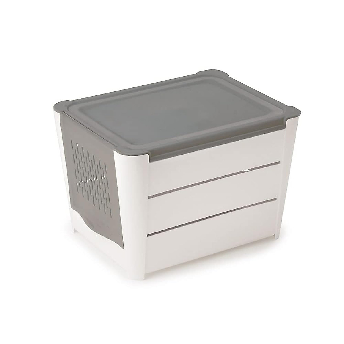 Snips Potato, Onion and Vegetable Keeper Food Storage Container, 10.2" x 7.87" x6.89", White/Gray