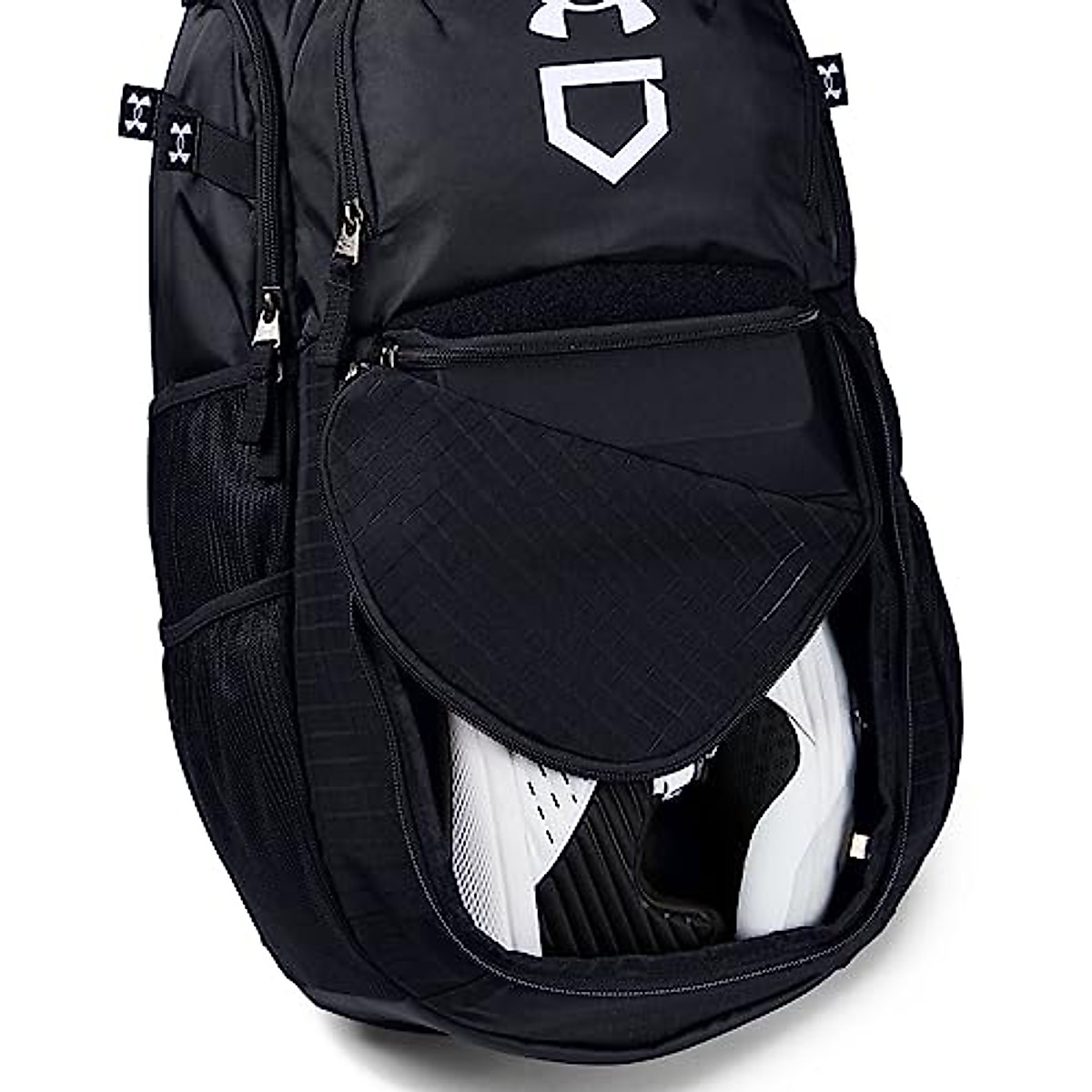 Under Armour mens Yard Baseball Backpack , Black (001)/White , One Size