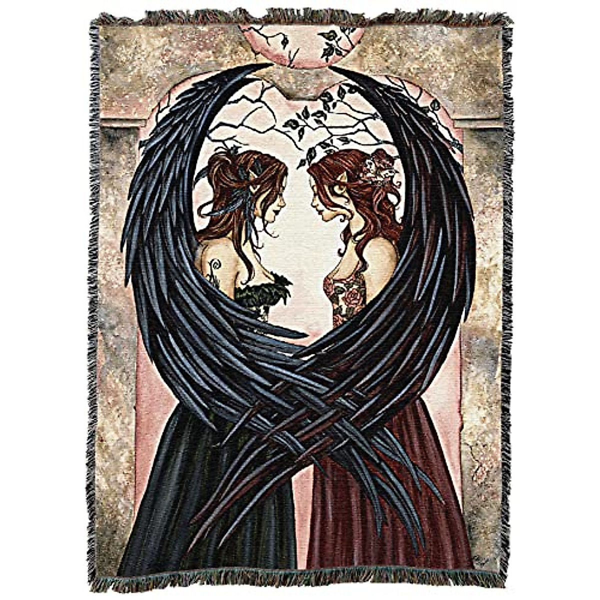 Pure Country Weavers Sisters Fairy Blanket by Amy Brown - Fantasy Gift Tapestry Throw Woven from Cotton - Made in The USA (72x54)