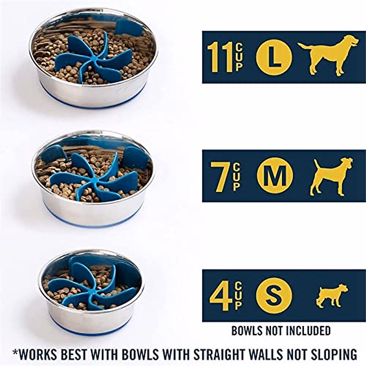 Spiral Slow Feeder Insert Slow Feeder Dog Bowls,Turn a Dog Bowl or Dog Dish into a Dog Bowl Slow Feeder (Alternative to Dog Puzzle Feeder, Lick Mat,Dog Slow Feeder to Slow Down Eating