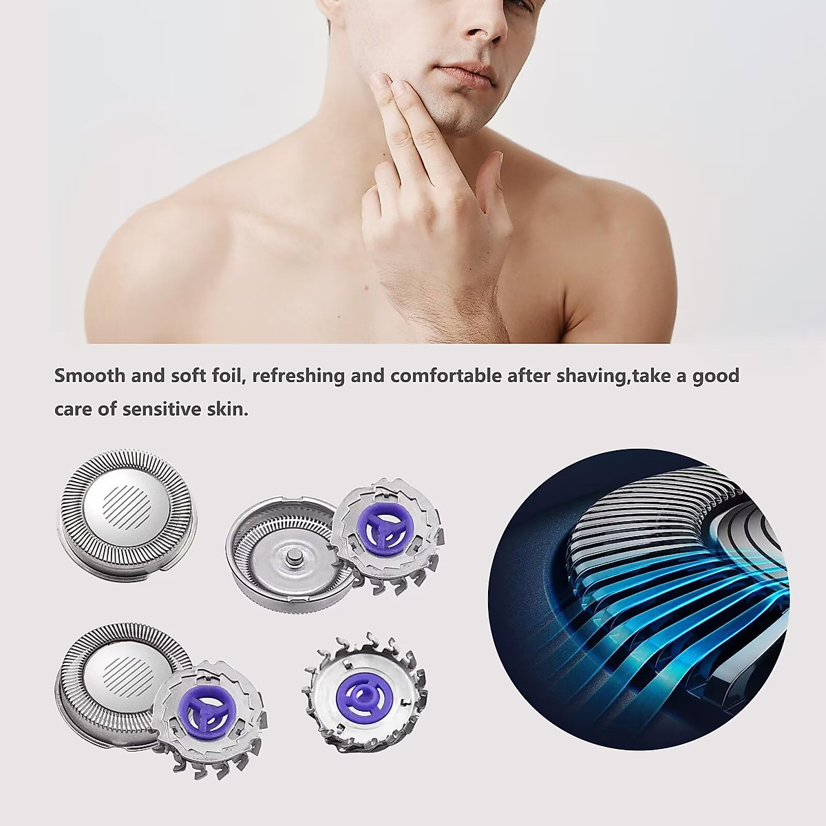 Set of 3 Shaving Heads for Phillips Norelco HQ56 HQ4 HS190 Replacement Electric Shaving Head Razor Blades for HQ6970 HQ442 HQ300 HQ916 HQ6990 PQ202 PQ205 - Happy Hours
