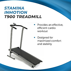 Stamina Inmotion T900 Manual Treadmill - Foldable Fitness Treadmill with Smart Workout App - Non-Motorized Treadmill for Home Workout - Up to 225 lbs Weight Capacity