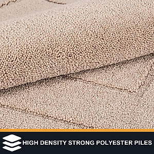 PURRUGS Dirt Trapper Door Mat 24" x 35.5", Non-Slip/Skid Machine Washable Entryway Rug, Dog Door Mat, Super Absorbent Welcome Mat for Muddy Wet Shoes and Paws, Beige