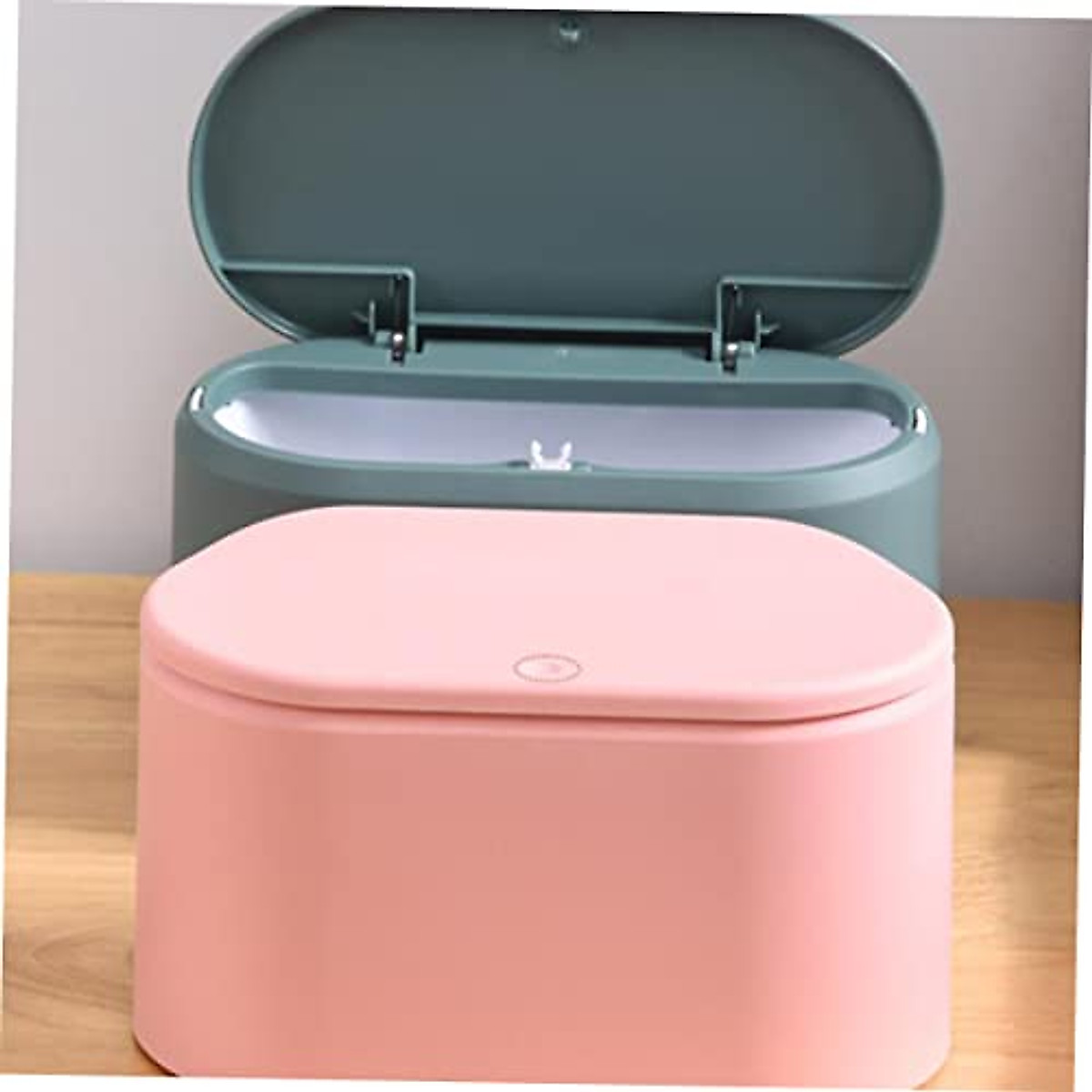 ANDRESLAD 1pc Garbage Can Desktop Trash Can Trash Bin with Lid Living Room Trash Can Lidded Trash Can Mini Trash Can with Lid Small Trash Can Press-Button Trash Can Trash Cans for Office