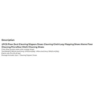 Gwroyx Cleaning Slippers Shoes Cloth Mopping Shoes Home Floor Washable Cleaning Microfiber Cloth(Blue)