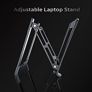 VIGLT Laptop Stand for Desk, Adjustable Laptop Stand Holder Portable Laptop Riser with Multi-Angle Height Adjustable Computer Stand for MacBook Air/Pro and More Notebooks 10-17.3"-Grey