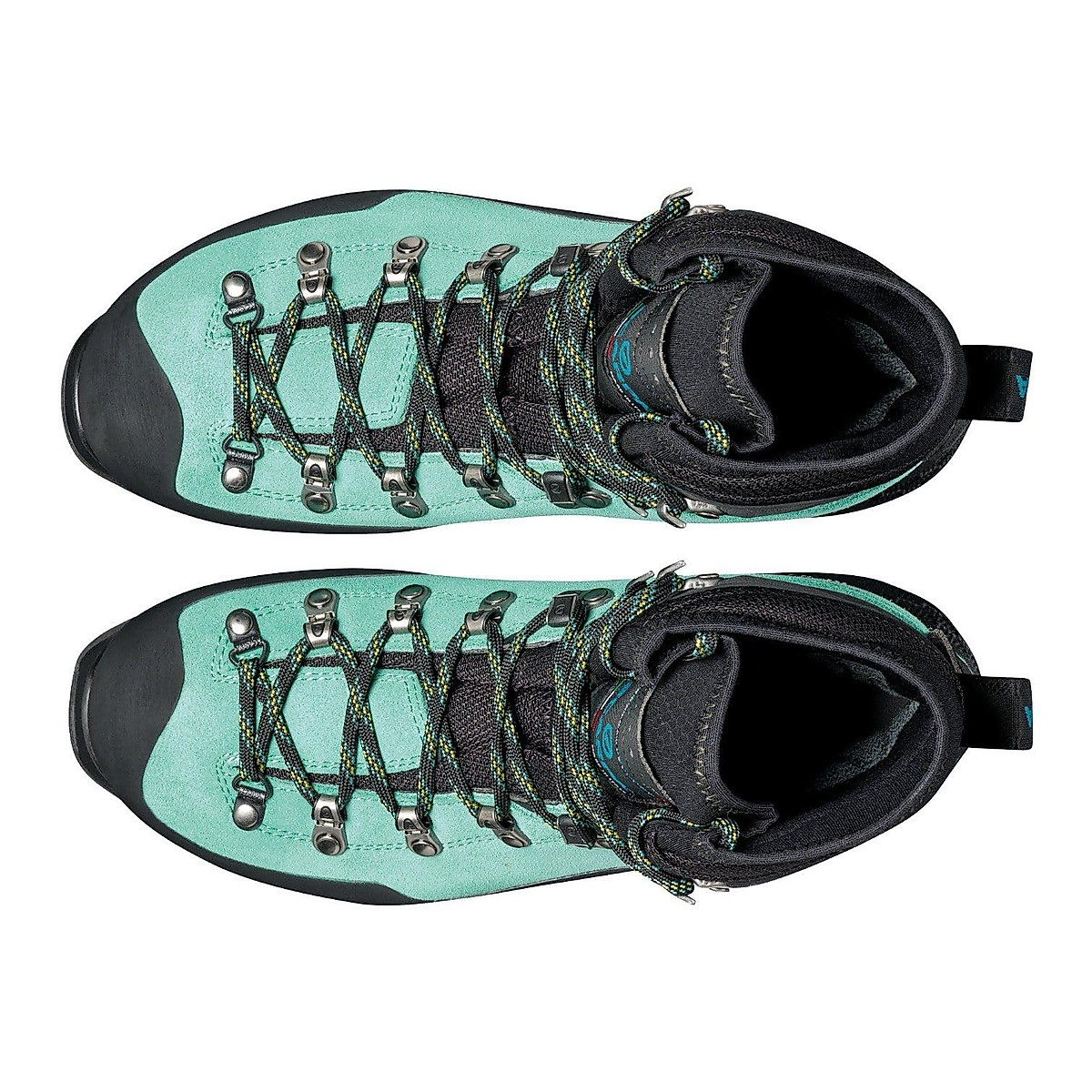 SCARPA Women's Mont Blanc Pro GTX Waterproof Gore-Tex Boots for Hiking and Mountaineering - Green Blue - 7-7.5