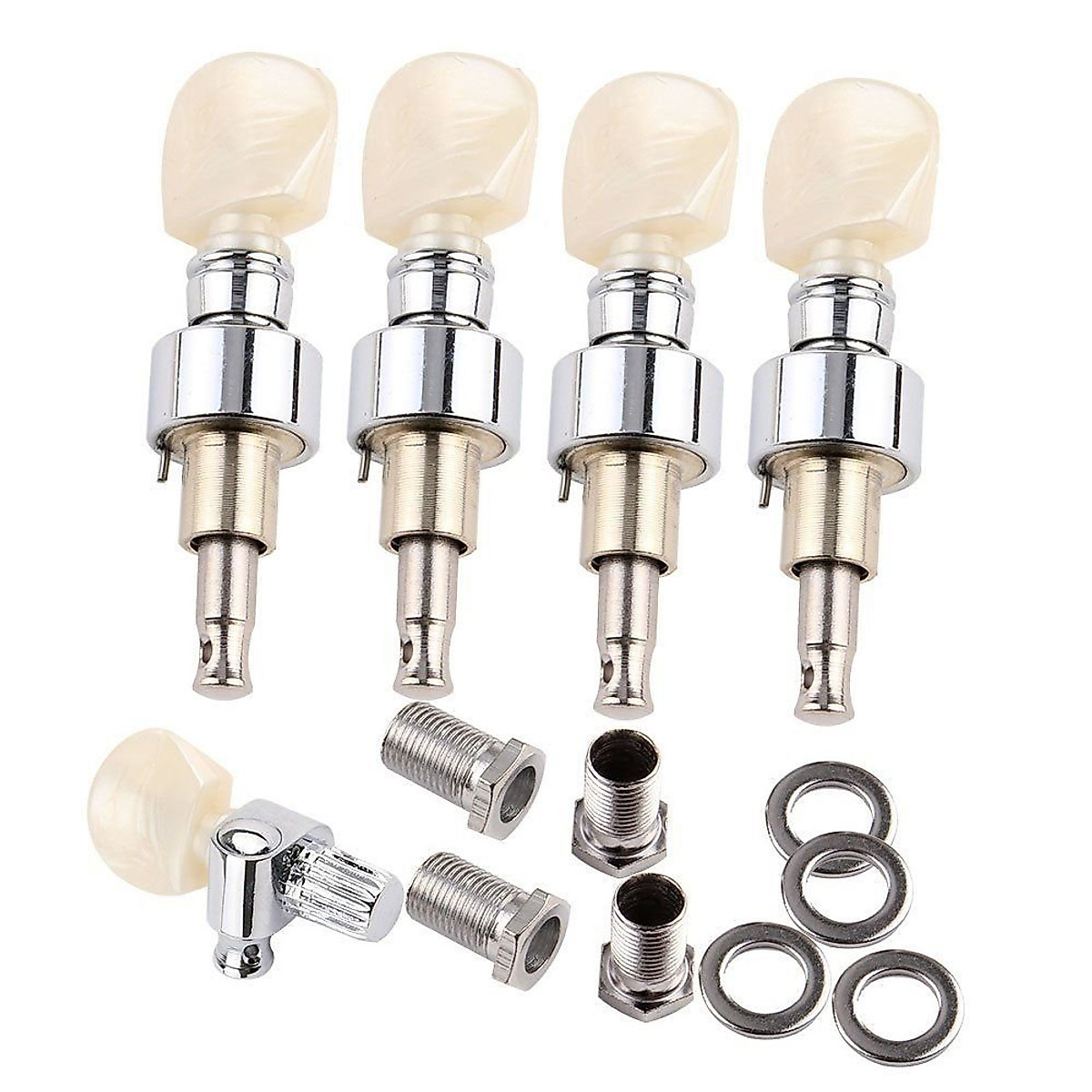 Head Tuner Tuning Peg Key Button + Bushing for Banjo Machine Parts (Pack of 5)