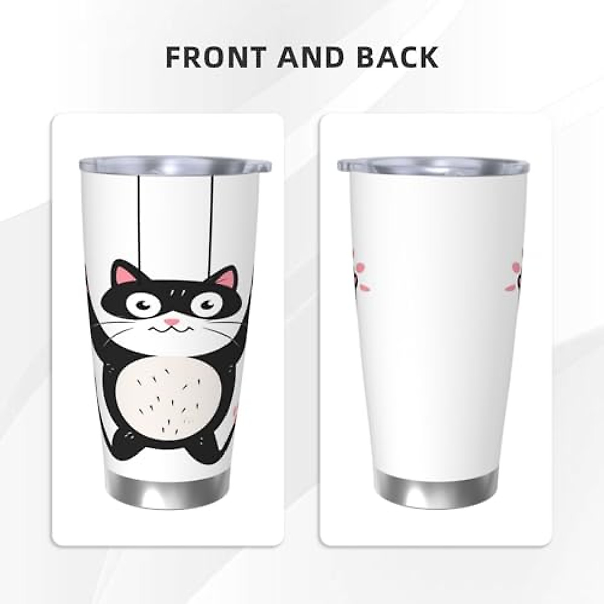 AYCZN Cat Claw 20 OZ Tumbler Stainless Steel Travel Coffee Mug, Funny Kitten Insulated Water Bottle with Lid and 2 StrawsLeakproof Thermal Cup