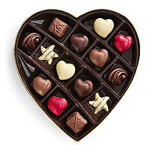 Godiva Chocolatier Chocolate Heart Valentine’s Gift Box - 14 Piece Assorted Milk, White and Dark Chocolate with Gourmet Fillings – Romantic Gift for Chocolate Lovers