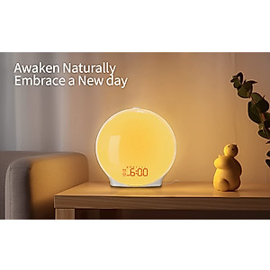 MOMILLA Sunrise Alarm Clock, Wake-up Light Compatible with Alexa, Dual Alarms with FM Radio, Snooze Function for Heavy Sleepers, Adults&Kids- Alarm Clock Standard Version