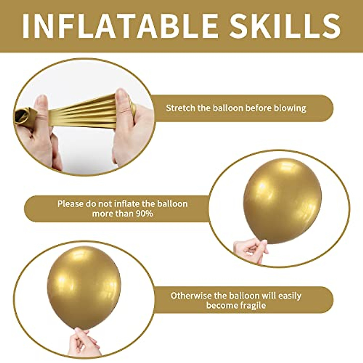 Metallic Gold Balloons Different Sizes 110PCS 18/12/10/5 Inch Chrome Gold Balloon Garland Arch Kit Quality Latex Balloons Gold Decorations for Wedding Party Birthday Graduation Baby Shower