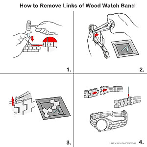 LeeEv Mens Light Weight Unique Wood Watch, Uwood Series Handmade Sandalwood Analog Quartz Vintage Roman Number Natural Wooden Wristwatch