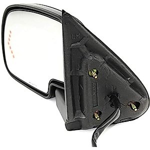 Kool Vue Left Power Heated Mirror Compatible With Chevrolet Silverado 1500 2003-2006 Manual Fold With Signal Light & Puddle Lamp; Without Blind Spot, Memory & Auto-Dimming with 2 Caps Extended Cab