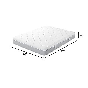 Mellow 10 Inch Olaf Gel Memory Foam Mattress with Cooling Fabric, Made in USA, CertiPUR-US Certified Foams, Oeko-TEX Certified Eco Cover, Quilted Comfort Top, Queen