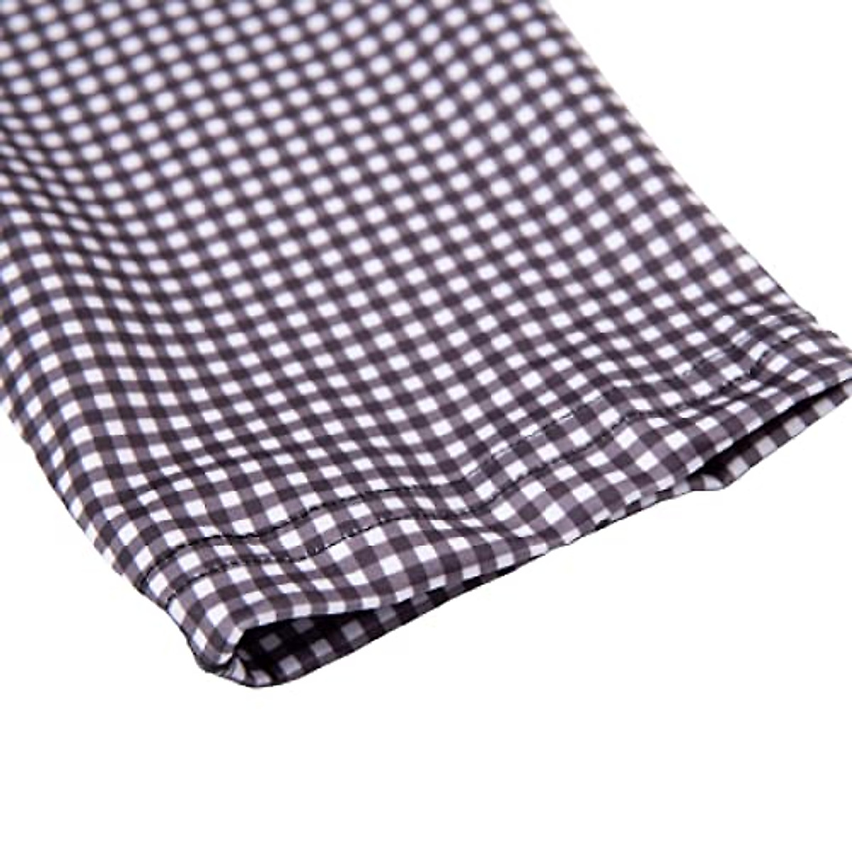 Turtleneck Men Long Sleeve Shirt Fashion T-Shirts Plaid Houndstooth Undershirts Mock Turtle Neck Slim Fit Shirts Grey Black XL