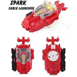 Mopogool Left Right Sparking Launcher Lr Bey Burst Evolution Turbo GT Blades Battling Tops String Grip B-145 DX Starter Venom Diabolos.Vn.Bl Set Gaming Top Spinning Toys Gift for Boys