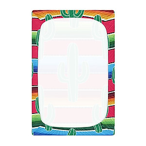 Fitted Crib Sheet for Boys Girls, Green Cacti Jersey Knit Baby Sheet for Standard Crib and Toddler Bed Mattresses, Cozy Soft Breathable, 28 x 52 in