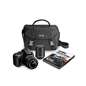 Nikon D5100 16.2 MP CMOS Digital SLR Camera Bundle with 18-55mm and 55-200mm VR AF-S Lenses