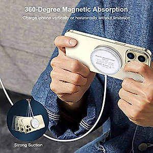 2 Pack Magnetic Wireless Charger, 15W Fast Wireless Charging Pad with MagSafe Charger for iPhone 15/14/Pro/Max/Plus/13 Series, AirPods 3/Pro 2/Pro with 20W USB C PD Adapter