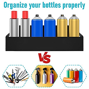 2 Pcs Magnetic Aerosol Spray Can Holder, Magnet Toolbox Bottle Holder, Wall Mounted Spray Bottle Rack, Mechanic Paint Bottle Can Organizer, Tool Box Storage Rack for Garage Home Workspace（Black）