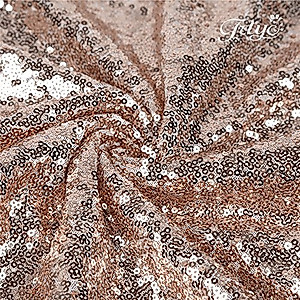 Trlyc Tablecloth 50- Inches Square Sequin Tablecloth Rose Gold