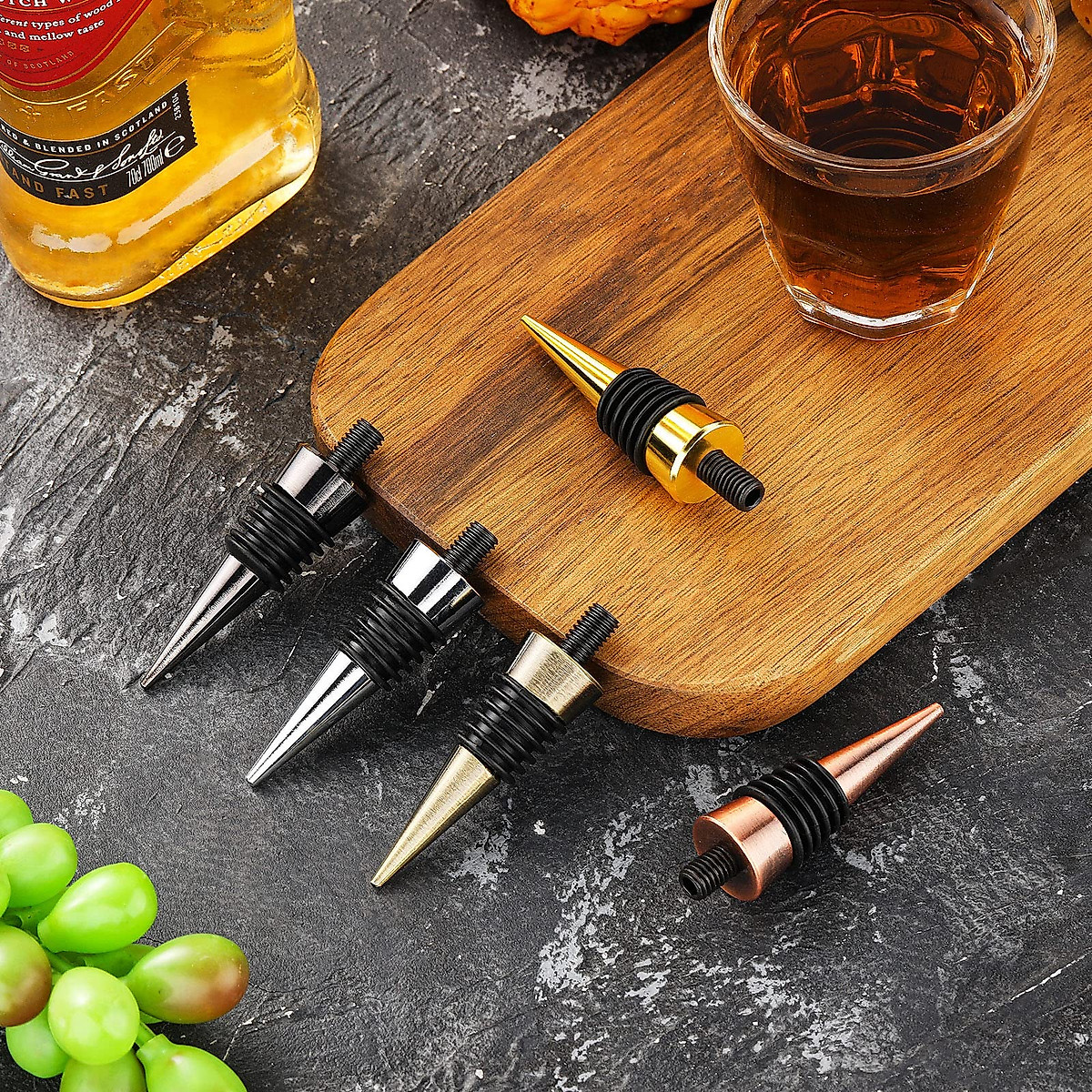 Blank Small Bottle Stopper Stainless Steel Bottle Stopper with Threaded Post Metal Wine Stopper Insert Set Hardware for Wine Party Wood Turning DIY Handmade Project, 8 x 1.25 Thread Size(20 Pieces)