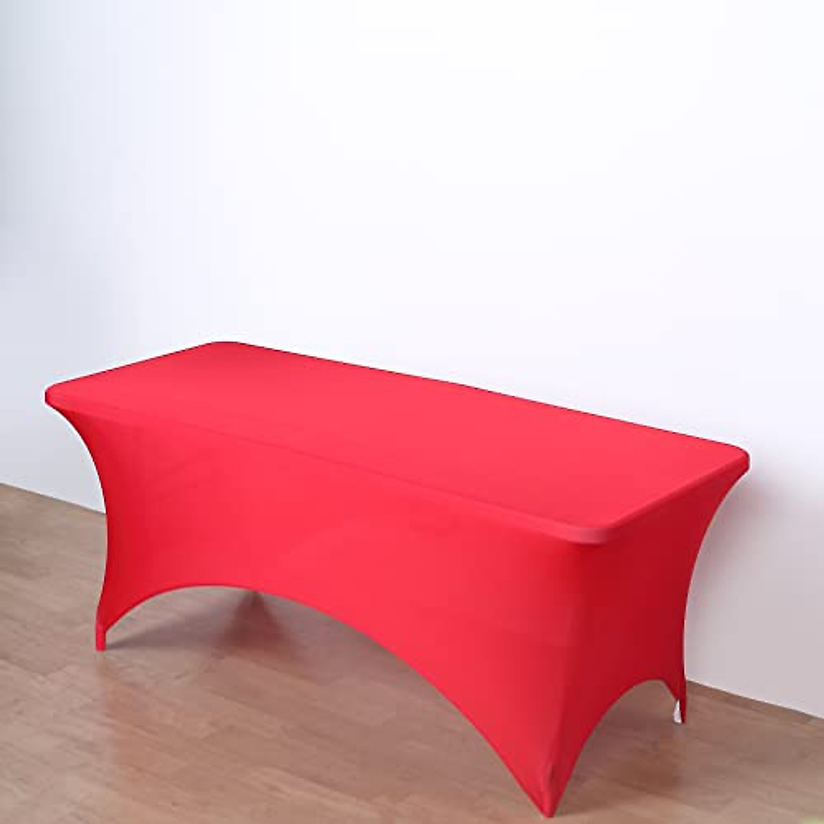 Craft And Party, Fitted Spandex Tablecover in Rectangular for Home, Party, Wedding or Restaurant Use (4 FT, Red)