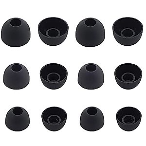 ALXCD Eartips Compatible with Echo Buds 2 2nd Gen Earbuds, 6 Pairs S/M/L 3 Sizes Soft Silicone Tips Replacement Earbuds Tips, Compatible with 2nd Gen Earbuds Echo Buds 2, 6 Pairs S, Black SML