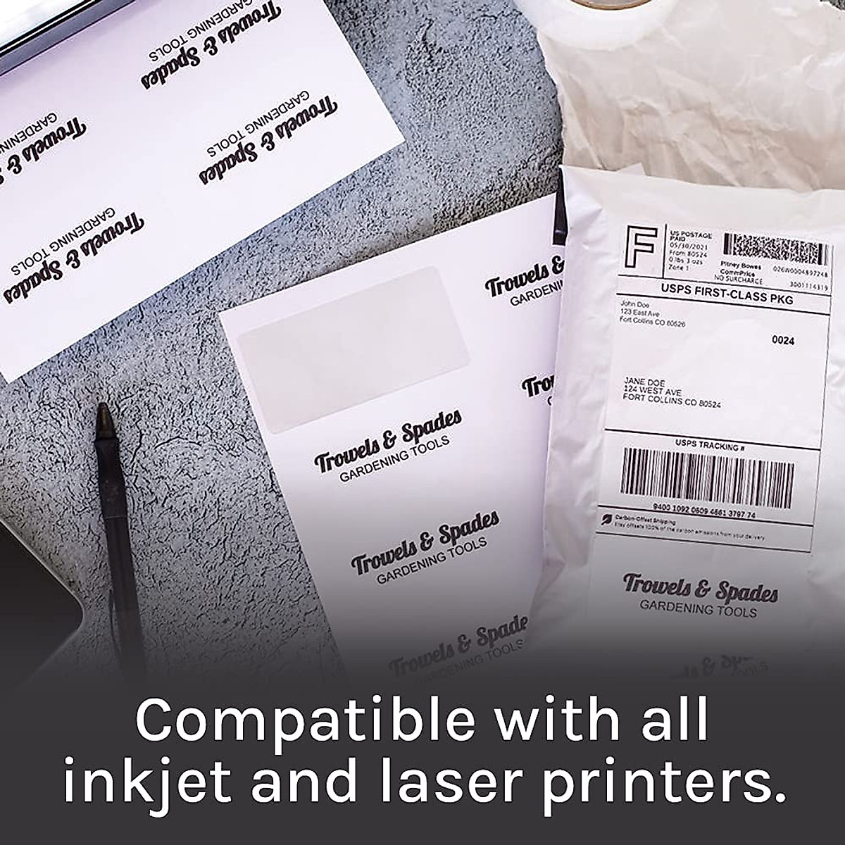 Premium Label Supply White Sticker Address Labels – 2” x 4" – Laser/Inkjet Compatible – (10 Labels/Sheet), 25 Sheets – 250 Total Adhesive Labels