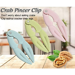 AKOAK 1 Count Creative Crab Crackers Sheller Home Convenient To Eat Crab Tools Walnut Nut Sheller Multifunctional Kitchen Seafood Tools (Pink)