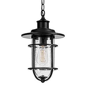 Globe Electric 44232 Turner Outdoor Pendant, Satin Black