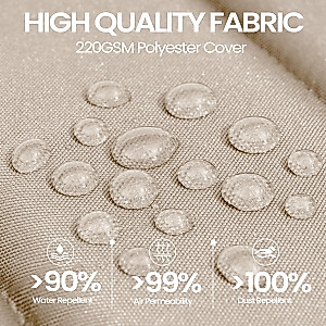 PATIOHIT Chaise Lounge Cushions Outdoor Set of 2, Comfortable Chair Cushion for Patio Furniture Weather Resistant for Lawn, Pool (2, Beige, 80" x 26")