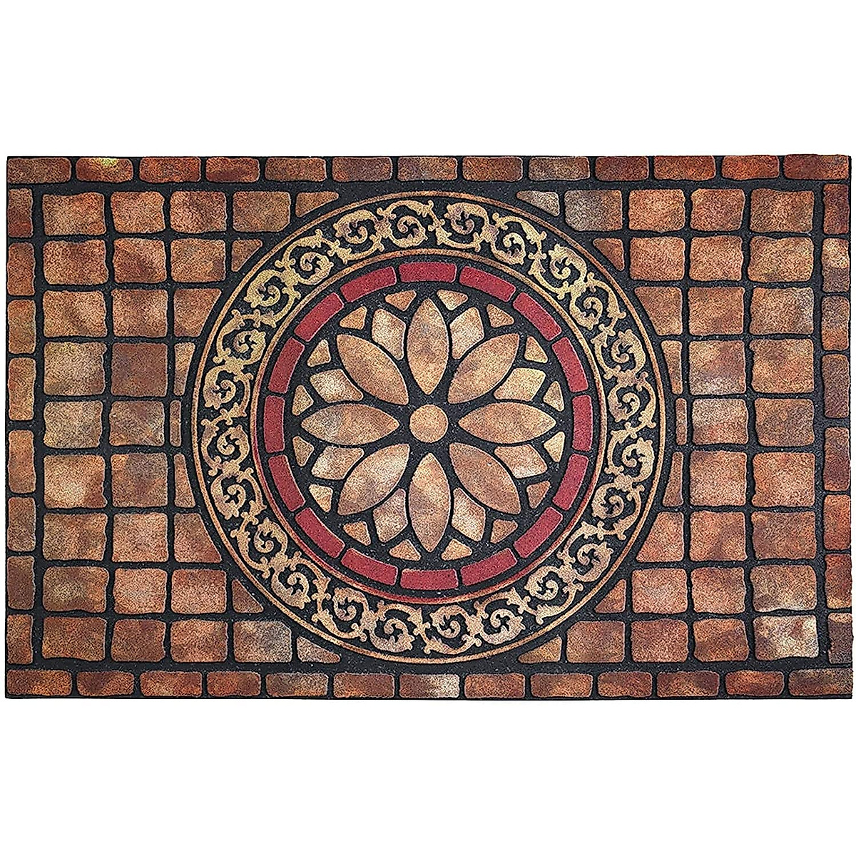 CHICHIC Rectangle Entrance Door Mat Large 18 x 30 Inch High Traffic Area Entry Way Doormat Front Door Rugs Outdoors Heavy Duty Welcome Mat, Non Slip Rubber Back Low Profile for Garage