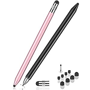 Styluslink(TM) 3-in-1 Universal Touch Screen Stylus Pen for Touch Screens, Compatible with All Samsung Galaxy Tablets/All iPad/iPad Air/iPad Mini/iPad Pro and All Other Touchscreen Devices (2Pcs)