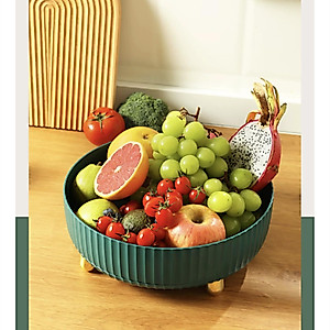 Rotatable Storage Box,Portable Tray Large Capacity Organizer for Kitchen Storage Case Plastic Makeup Storage Organizer Round Dray (Dark Green)