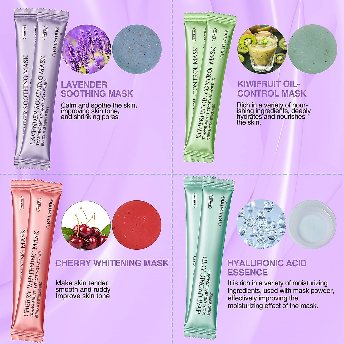 ATIDIE jelly Mask for Skin Care, Lavender Gel Face Mask for whitening, Jelly Face Mask Peel Off,Hyaluronic Acid Rubber Mask Moisturizing Skin Care DIY Spa Set