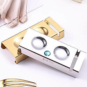 Cutlery Rests Stand for Chopsticks Spoon Fork Knife Rest Rack 304 Stainless Steel Flatware Holder Set of 6 for Dining Table Hotel Restaurant (Silver, 10X4X1.5CM)