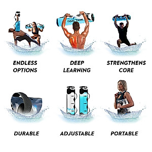 Tidal Tank - Slim - Aqua Bag, Water Sandbag - Training Power Bag with Water Weight - Ultimate core and Balance Workout - Portable Stability Fitness Equipment (Slim(max 30 lbs), Blue)