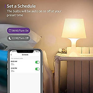 Fitop Smart Light Bulbs, Dimmable LED Bulb Work with Alexa & Google Assistant, WiFi+Bluetooth Smart Bulbs, A19 E26 9W 120V 900lm, 2 Pack