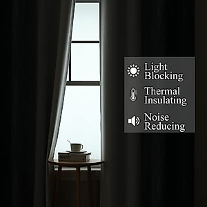 Estelar Textiler Navy Blue and Greyish White Blackout Curtains for Bedroom 84 Inches Long, Full Room Darkening Grommet Curtains for Living Room,Thermal Insulated Ombre Blackout Drapes,52Wx84L,2 Panels