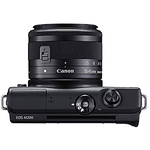 Canon EOS M200 Mirrorless Camera with EF-M 15-45mm f/3.5-6.3 is STM Lens + 500mm f/8 Preset Lens + 2pc 64GB Memory Cards + LED Video Light + Cleaning Kit & More (Renewed)