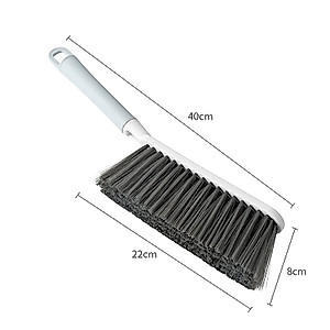 Hand Broom Cleaning Brush Soft Bristle Hand Brush Plastic Counter Duster Household Multifunction Dusting Brush with Long Handle for Cleaning Bed Car Sofa Furniture Clothes Carpet 15.7-Inch (White)