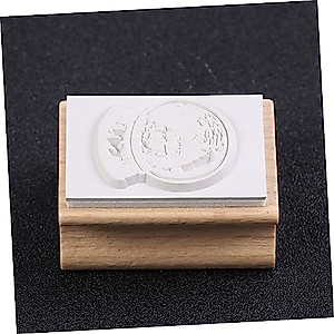 EXCEART Christmas Craft Stamp 2pcs Holiday Stamp Letter Crafts Stampers Wooden Stamper Stampers Party Favors Seal Die Christmas Party Favors Xmas Stamp
