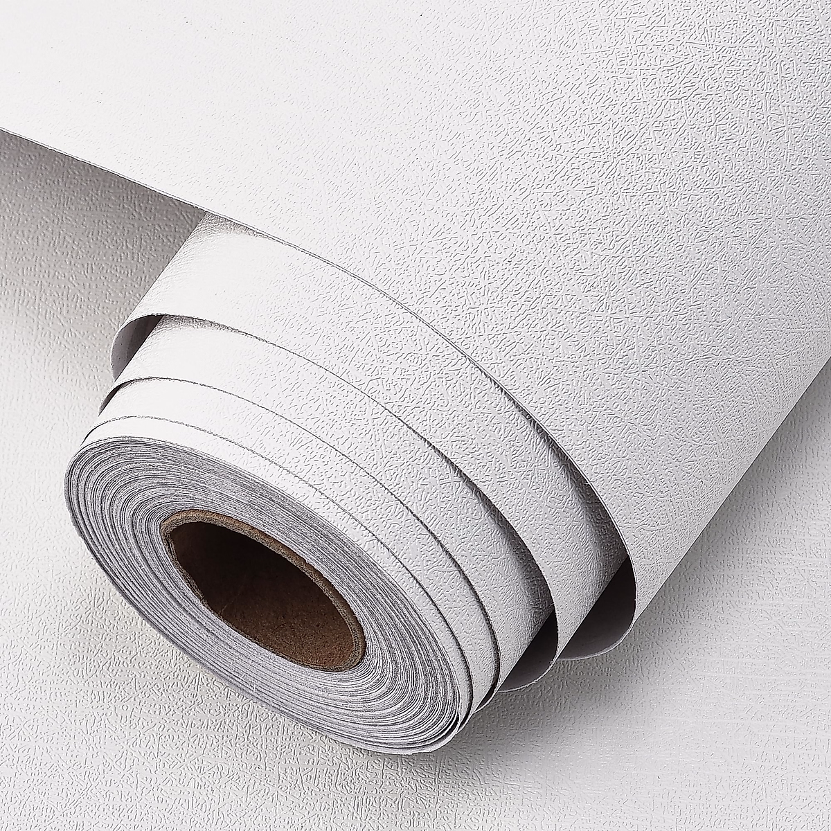 Lareko White Wallpaper Peel and Stick- Can Cover Dark Mark- Removable Contact Wall Paper,Self Adhesive Vinyl Waterproof for Apartment Wall Furniture Desk Door(118 inch x17.7inch)