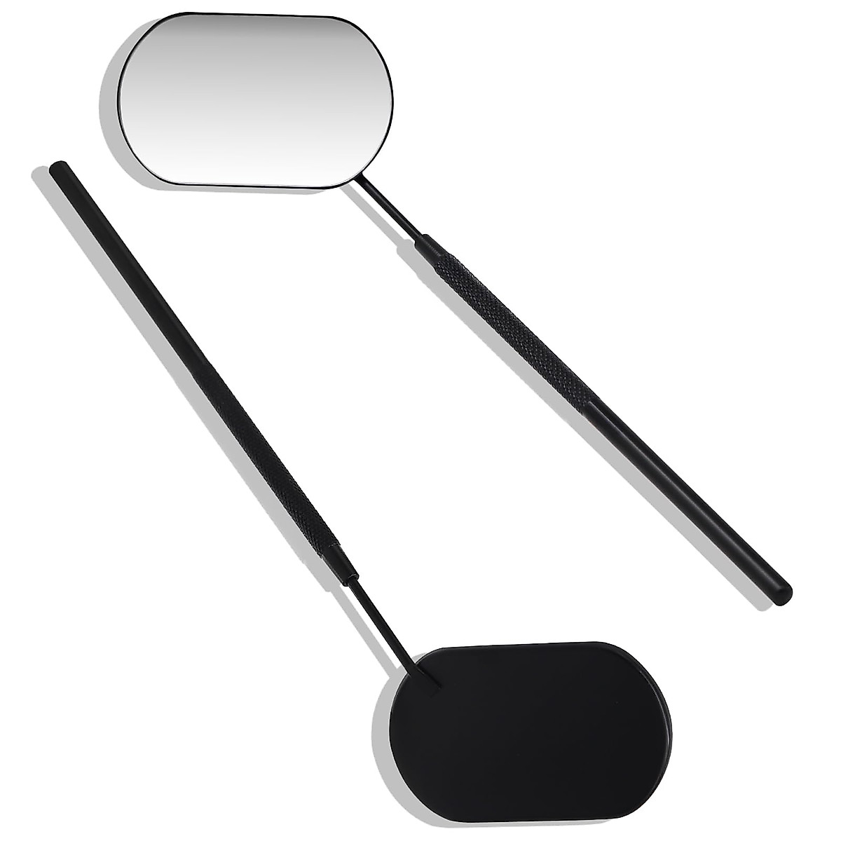 Embagol Lash Mirror Extra Large Makeup Mirror for Eyelash Extensions Detachable Stainless Steel Square Round Lash Extension Accessories(Black)