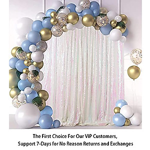 Sequin Backdrop Curtain 8x10ft Panels Iridescent White Glitter Backdrop Curtain Seuqin Curtains Sparkle Photo Booth Backdrop Shimmer Backdrop for Parties Wedding Backdrop