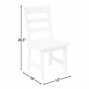 Lipper International Child's Round Table with Shelf and 2 Chairs, White