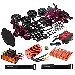 Hobbypower 1/10 Alloy Drift Chassis Kit Leopard 60A 4730KV DS3218MG Servo for D4 RWD